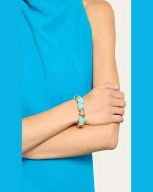 Vhernier Freccia 18k Turquoise, And Rock Crystal Bracelet