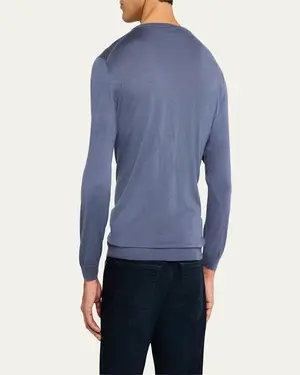 Giorgio Armani Cotton And Silk Crewneck Sweater