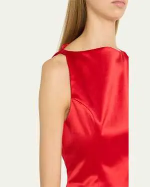 Retrofete Livie Satin Mini Dress - Red