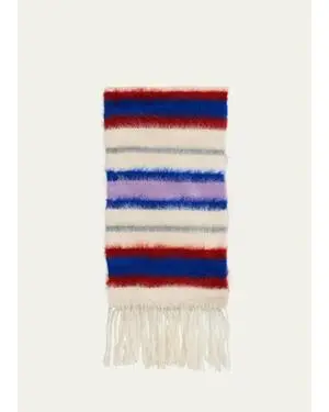 THE ELDER STATESMAN Thistle Striped Fur Scarf