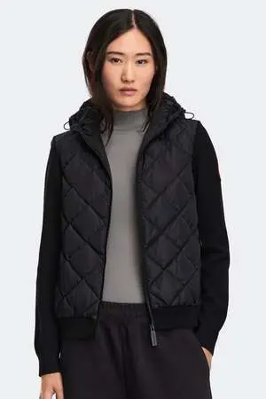 Canada Goose Hybridge Quilted Knit Hooded Jacket - Black