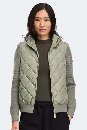 Canada Goose HyBridge Quilted Knit Hooded Jacket Sagebrush