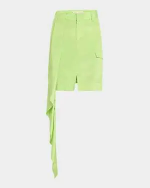 Hellessy Dita Side-drape Cargo Skirt - Apple Green