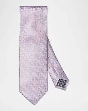 Eton Eton Geometric Woven Silk Neck Tie Medium Pink