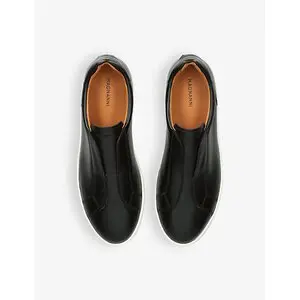 Magnanni Panelled Leather Low-top Sneakers - Black