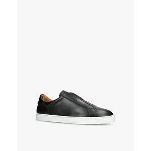 Magnanni Panelled Leather Low-top Sneakers - Black