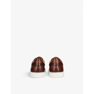 Magnanni Laceless Panelled Leather Low-top Trainers - Brown