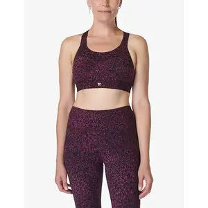 Sweaty Betty Power Medium-impact Stretch-woven Sports Bra - Purple Dragonfly