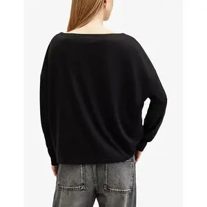 ALLSAINTS Rita Oversized-fit Cotton-blend Top - Black