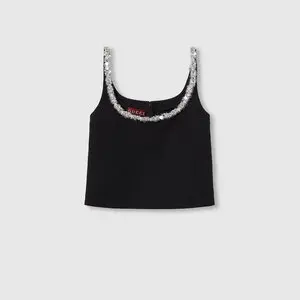 Gucci Embroidered Wool Silk Crêpe Top, Size It Ready-to-wear