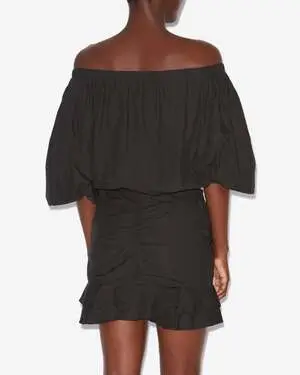 MARANT ETOILE Bertille Gathered Top - Black
