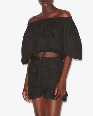 MARANT ETOILE Bertille Gathered Top - Black