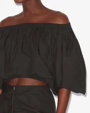MARANT ETOILE Bertille Gathered Top - Black