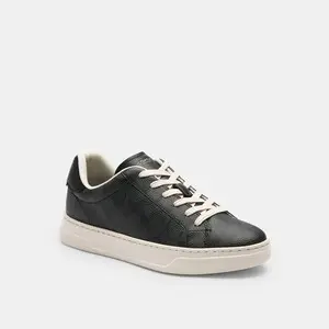 COACH High Line Signature Canvas Sneakers - Charcoal/black