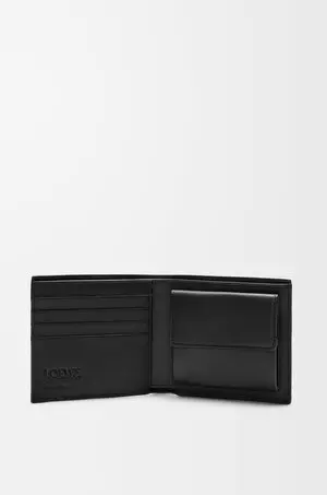 Loewe Puzzle Bifold Coin Wallet In Classic Leather Skin - Black