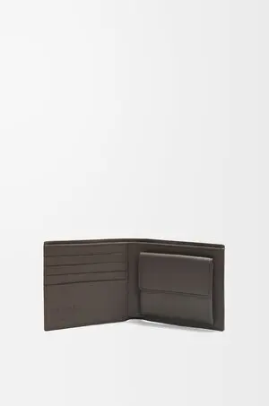 Loewe Puzzle Bifold Coin Wallet In Classic Leather Skin - Dark Grey