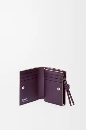 Loewe Knot Compact Wallet In Shiny Nappa Leather Skin - Clay/plum