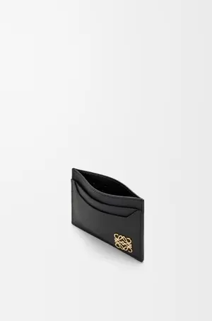 Loewe Anagram Plain Cardholder In Pebble Grained Leather Skin - Black/gold