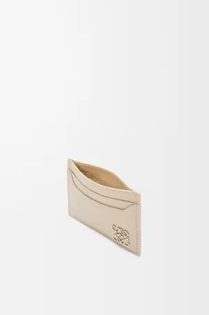 Loewe Anagram Plain Cardholder In Pebble Grained Leather Skin Light Ghost