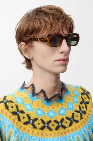 Loewe Rectangular Slim Sunglasses - Havana