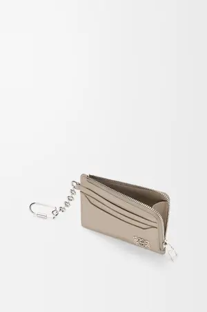 Loewe Anagram Square Coin Cardholder In Pebble Grained Leather Skin - Clay