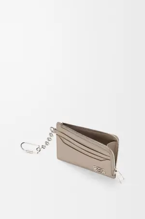 Loewe Anagram Square Coin Cardholder In Pebble Grained Leather Skin - Clay
