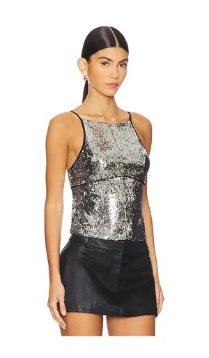 Free People James Sequin Tank - Silver Combo