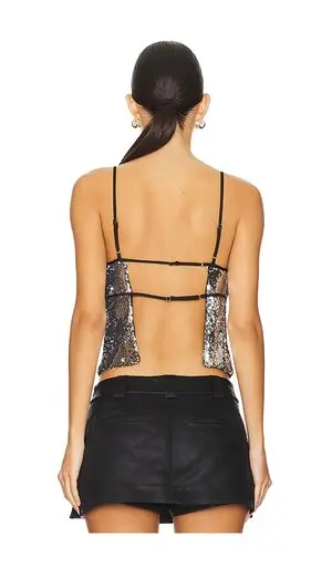 Free People James Sequin Tank - Silver Combo