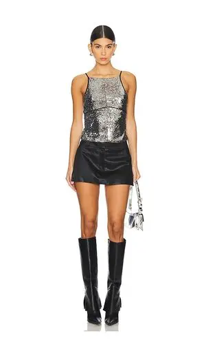 Free People James Sequin Tank - Silver Combo