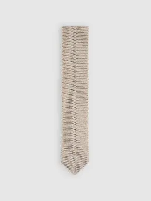 REISS Reiss Punto Knitted Silk Tie Champagne