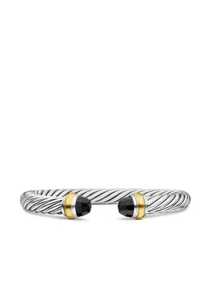 David Yurman 14kt Yellow Gold And Sterling Classic Cable Bracelet - Silver