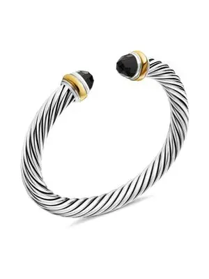 David Yurman 14kt Yellow Gold And Sterling Classic Cable Bracelet - Silver
