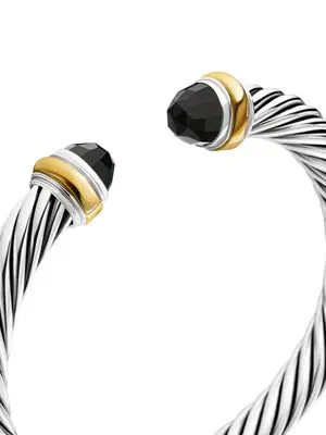 David Yurman 14kt Yellow Gold And Sterling Classic Cable Bracelet - Silver
