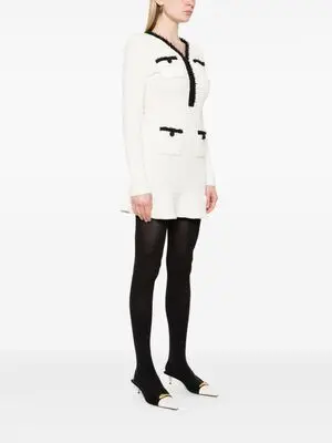 SELF-PORTRAIT Knitted Mini Dress - White
