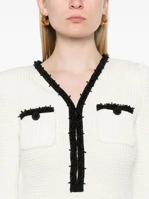 SELF-PORTRAIT Knitted Mini Dress - White