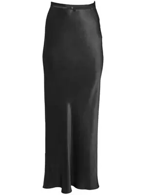 FLEUR DU MAL Silk Bias Skirt - Black