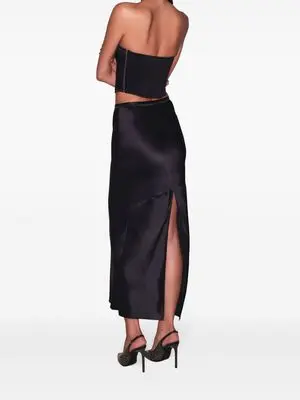 FLEUR DU MAL Silk Bias Skirt - Black