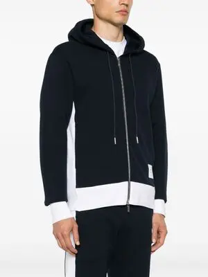 Thom Browne Loopback Jersey 4-bar Zip Up Hoodie - Blue