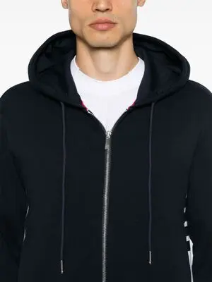 Thom Browne Loopback Jersey 4-bar Zip Up Hoodie - Blue