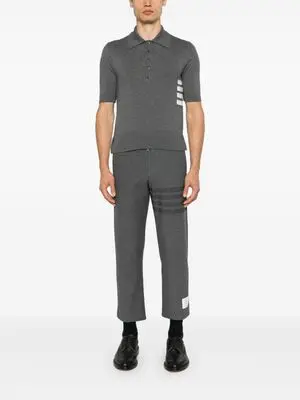 Thom Browne Cotton 4-bar Relaxed Fit Polo Shirt - Grey