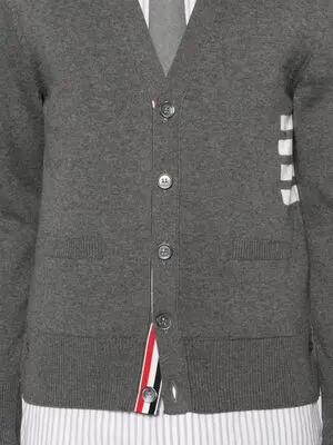 Thom Browne V-neck Cotton Cardigan - Grey