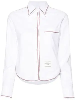 Thom Browne Contrast-trim Cotton Shirt - White