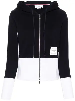 Thom Browne 4-bar Cotton Hoodie - Blue