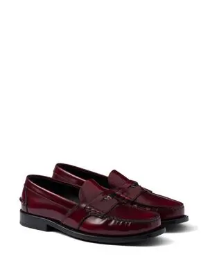 Prada Brushed-leather Loafers