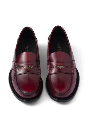 Prada Brushed-leather Loafers