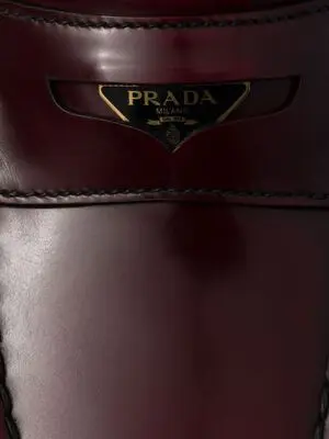 Prada Brushed-leather Loafers