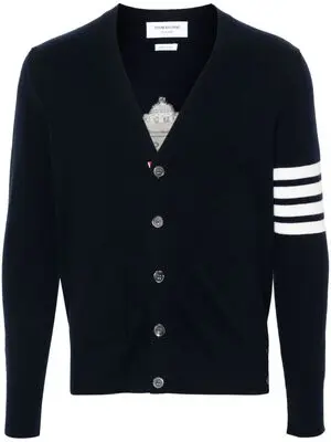Thom Browne 4-bar Virgin Wool Cardigan - Blue