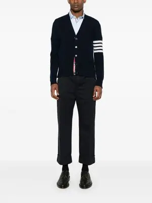 Thom Browne 4-bar Virgin Wool Cardigan - Blue