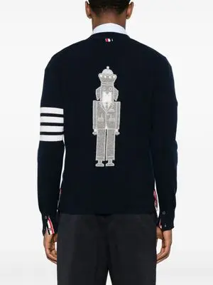 Thom Browne 4-bar Virgin Wool Cardigan - Blue