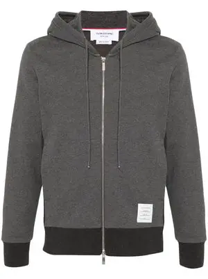 Thom Browne 4-bar Zip-up Hoodie - Grey